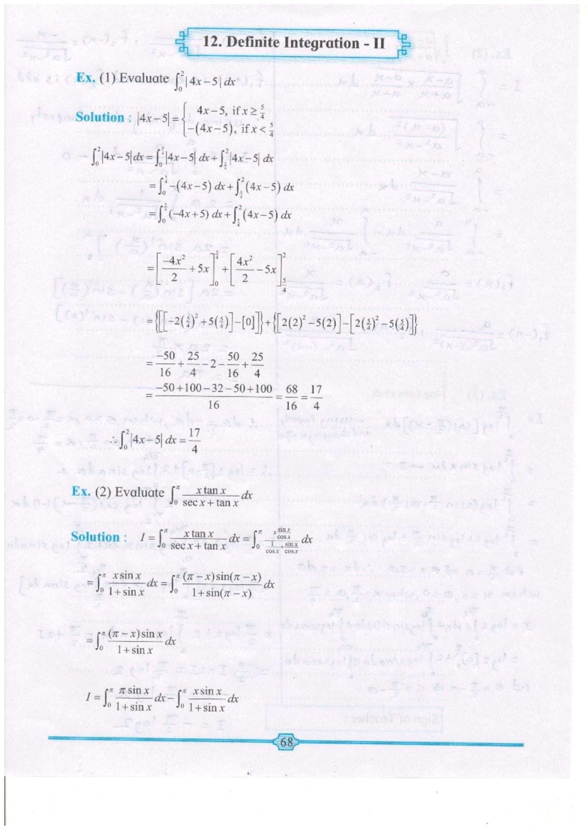 12. Definite Integration - II - Definite Integrction - II Ex. (1 ...