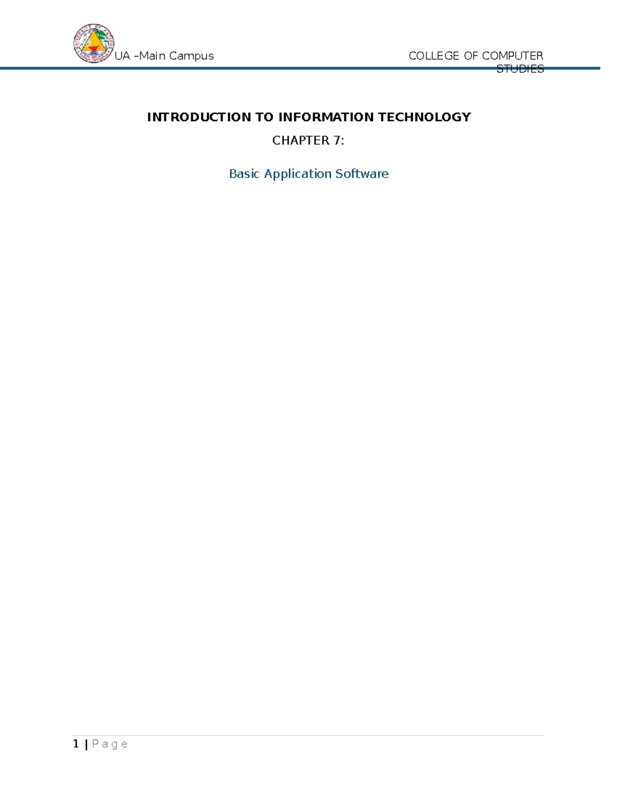 INFO 1 Chapter 7: Overview of Basic Application Software - Studocu