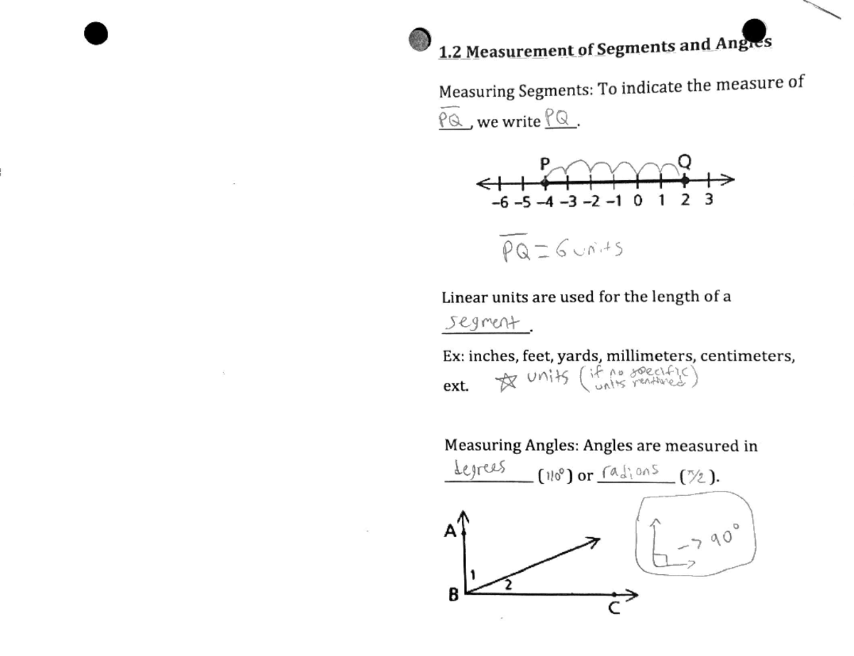 Final Exam Study Guide for CS101: Measurement of Segments & Angles ...