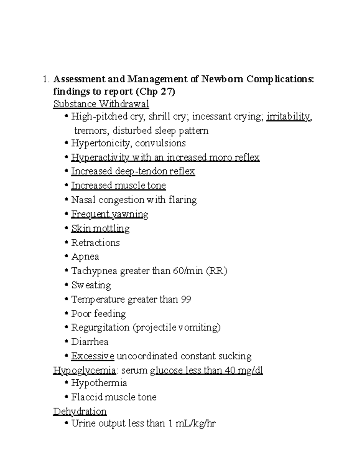 Assessment and Management of Newborn Complications: Key Findings (Chp ...