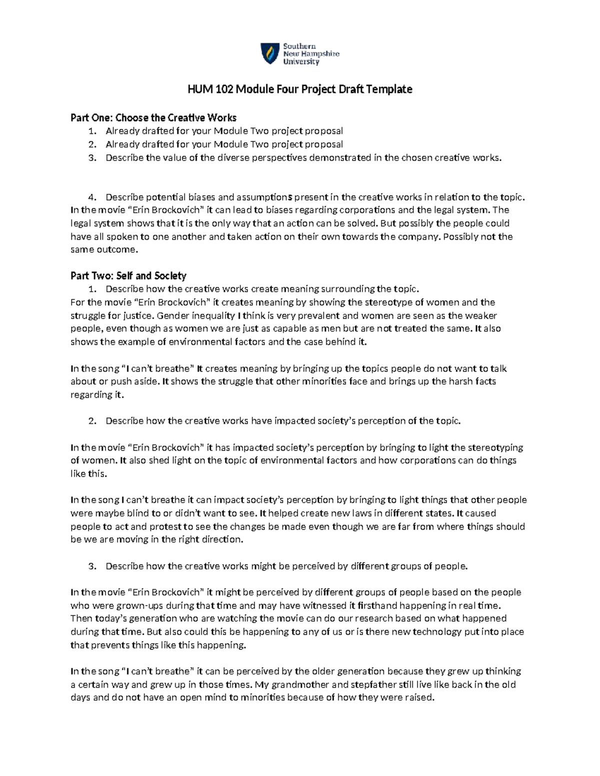 HUM 102 4-2 - Assignment - HUM 102 Module Four Project Draft Template ...