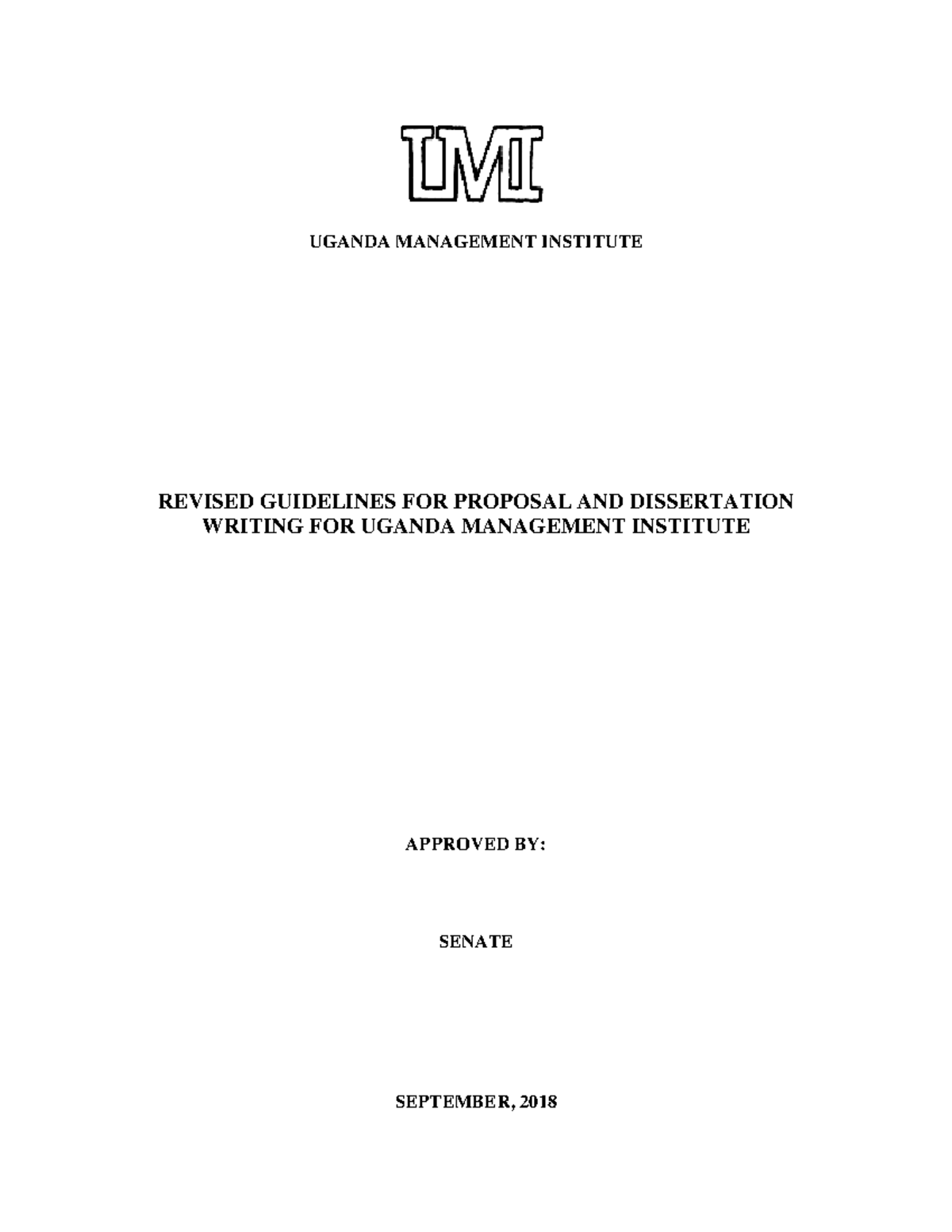 Revised Guidelines for Proposal & Dissertation Writing at UMI - Studocu