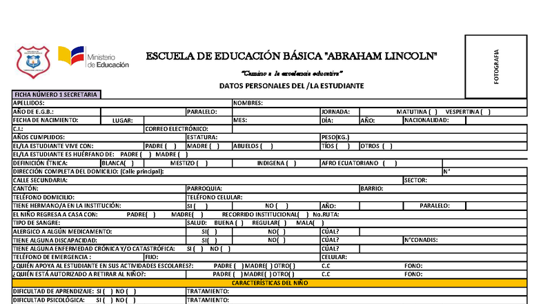 Ficha Estudiante - Datos Personales 2025-2026 - Studocu