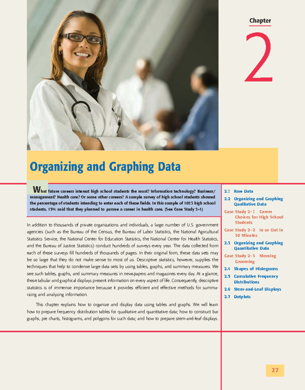 Chapter 2: Organizing and Graphing Data - Career Choices of High School Students - Studocu