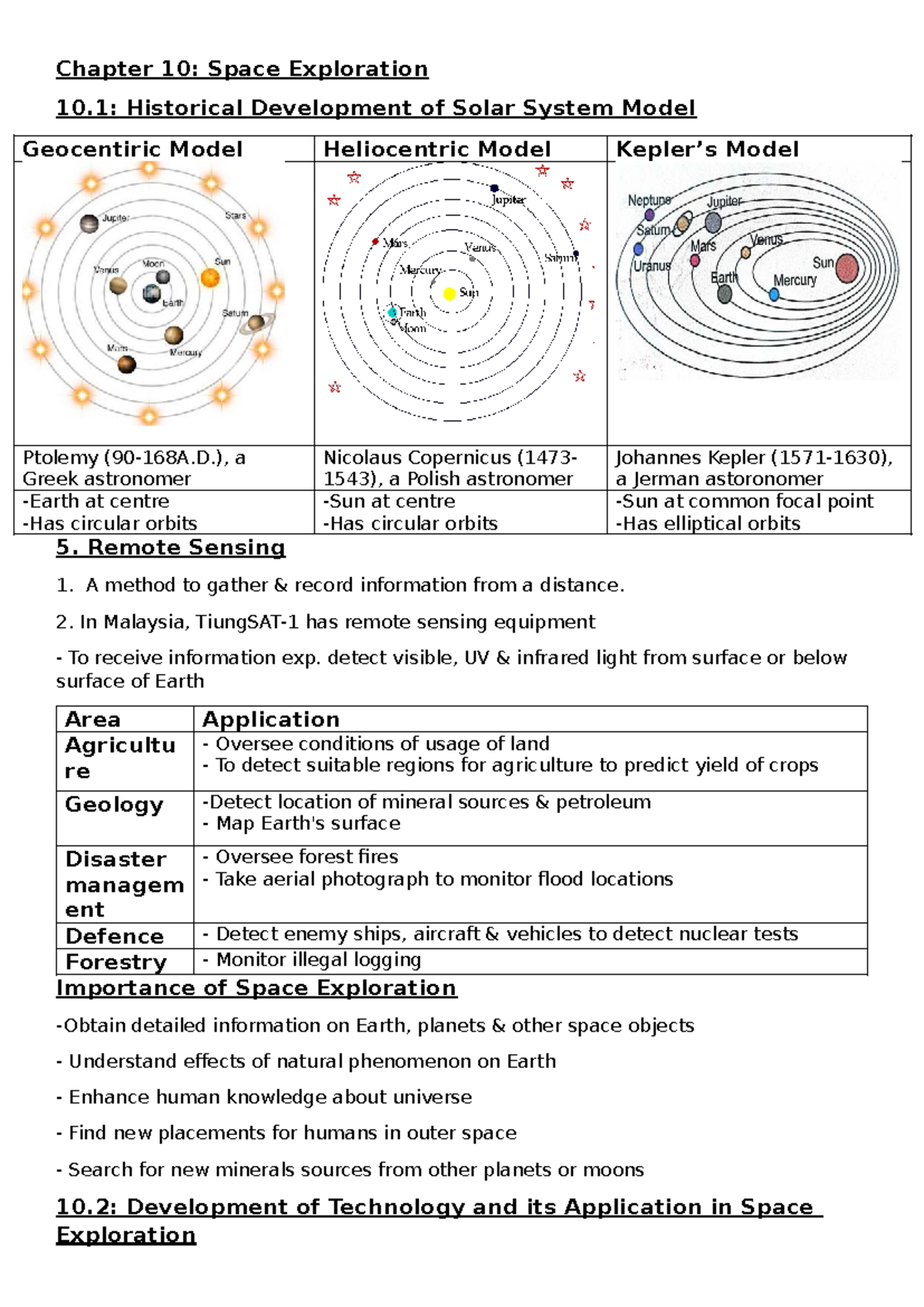 Chapter 10: Space Exploration - Historical Development & Technology (Sc ...