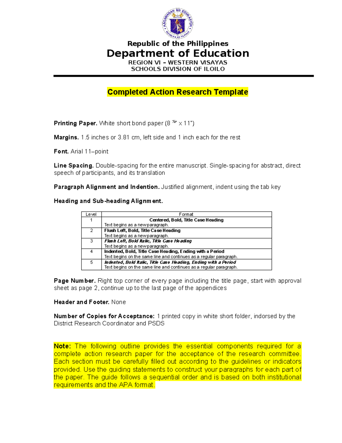 Action Research Handbook Template for DepEd Teachers (BERF 2024) - Studocu