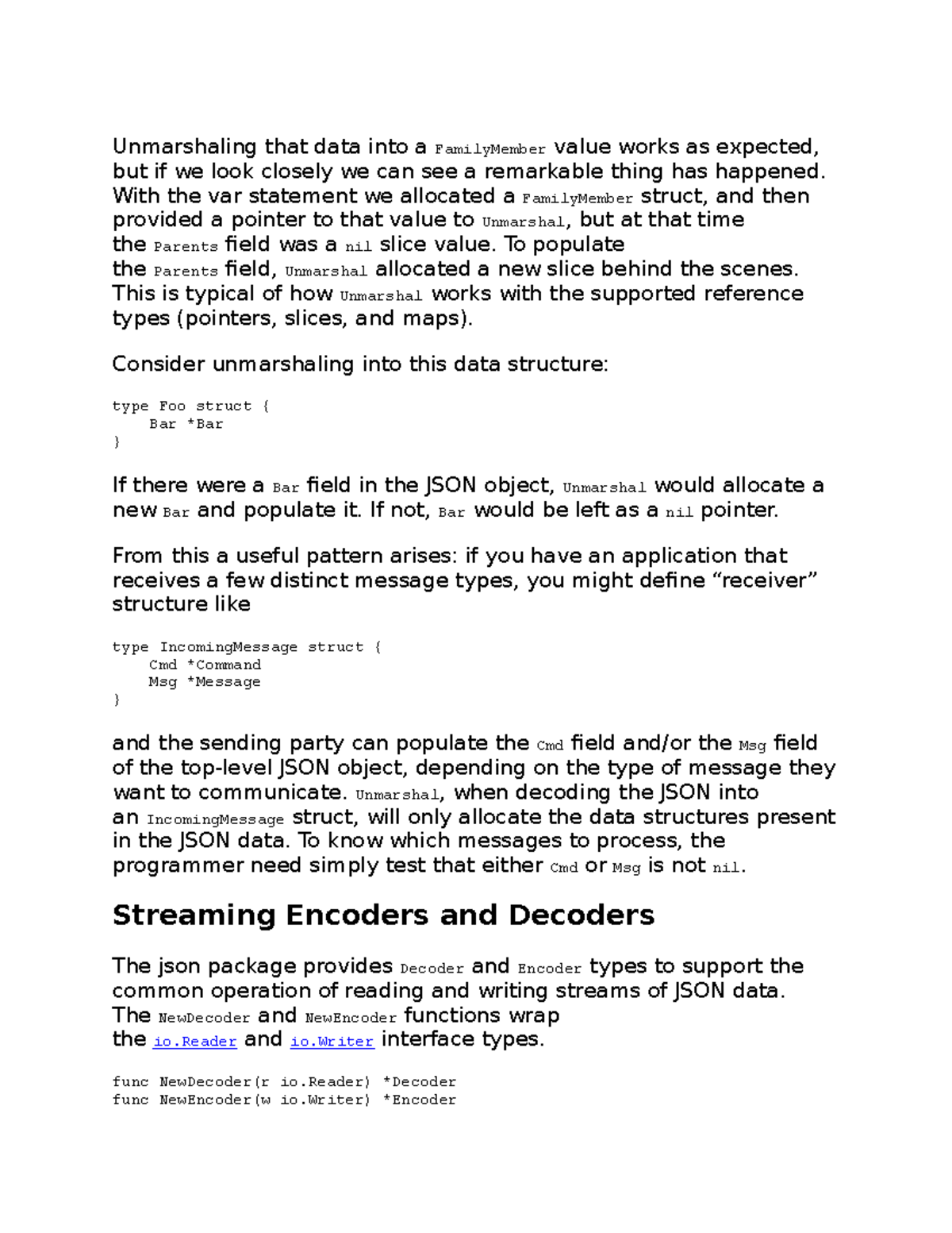 Unmarshaling JSON Data in Go: Struct Handling and Encoding/Decoding ...