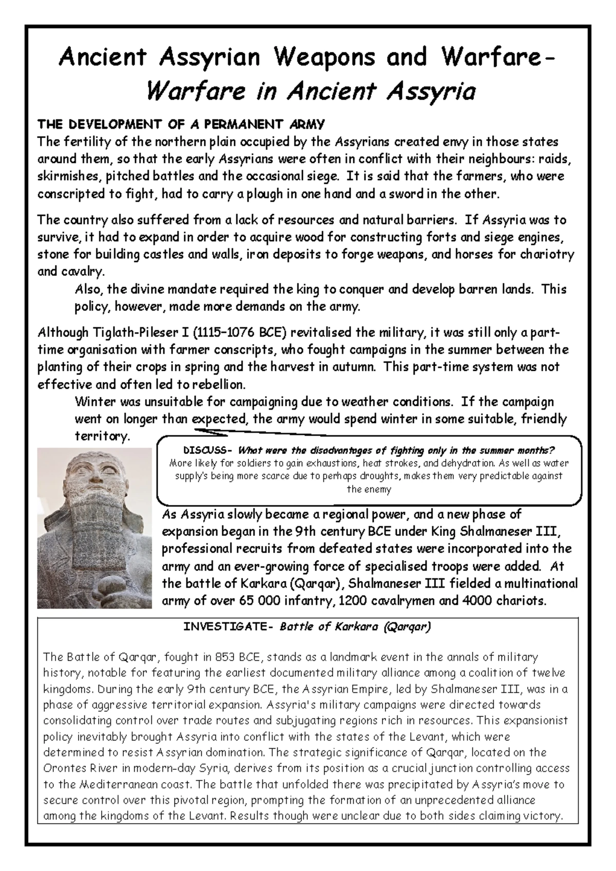 6. Assyrian Warfare and Military Evolution: Weapons and Strategies ...