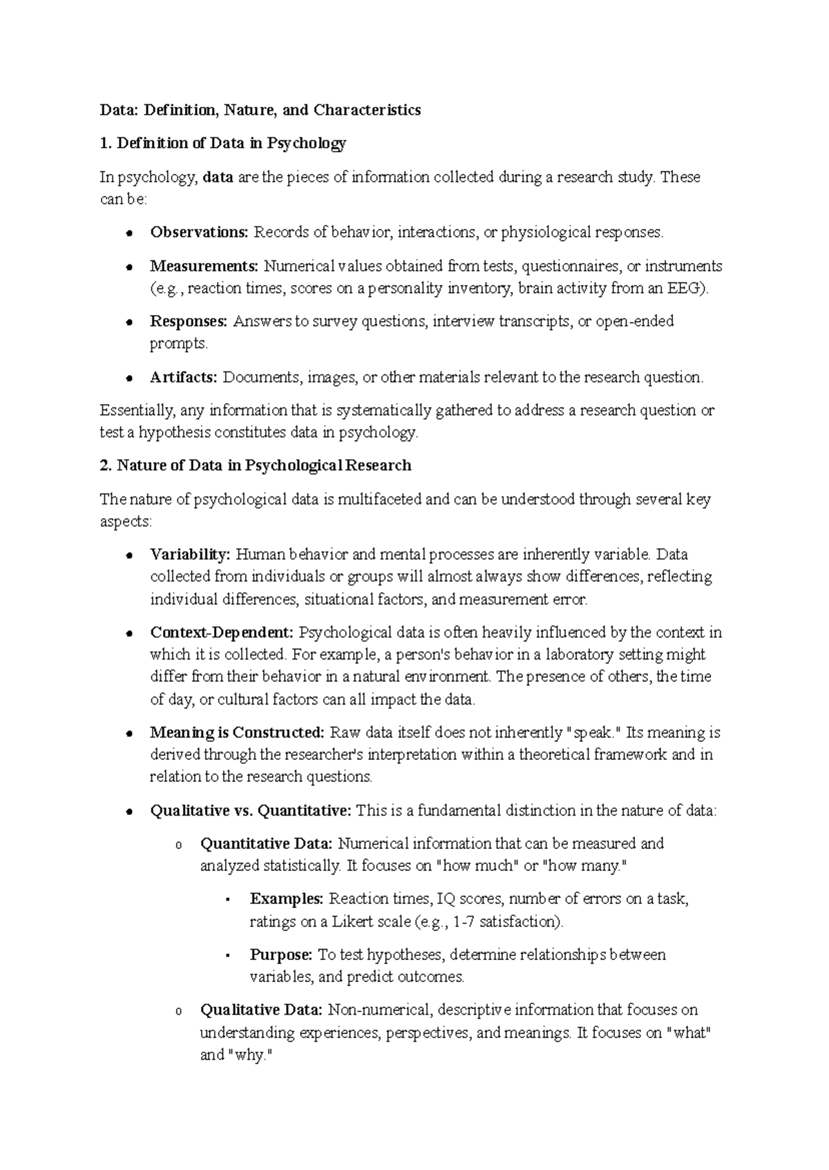 Data Analysis in Psychology: Definition, Nature, and Characteristics ...