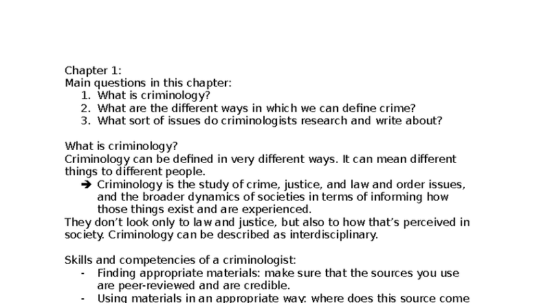 Criminology Overview: Key Concepts and Research Methods (CRIM101 ...