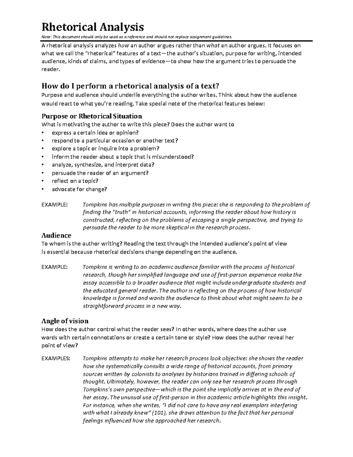 5 Dimensions of Rhetorical Analysis: A Comprehensive Guide - Studocu