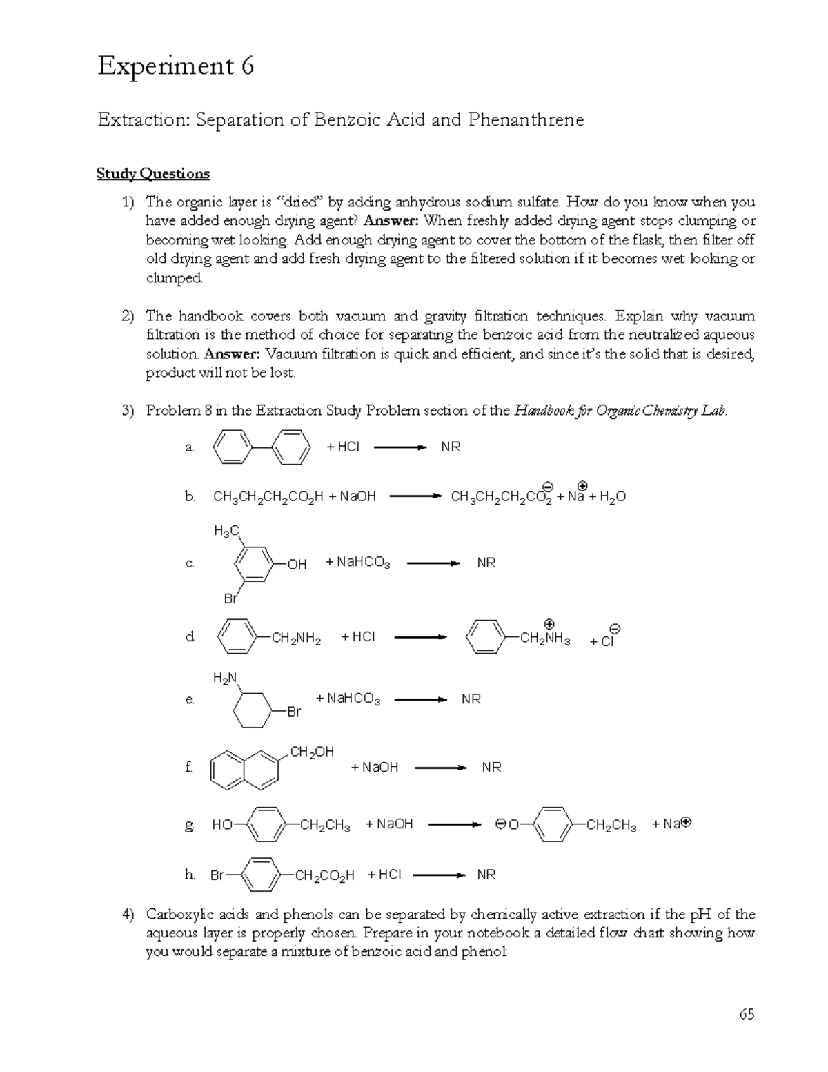 SQ-Extraction (Chem 101): Separation of Benzoic Acid & Phenanthrene ...