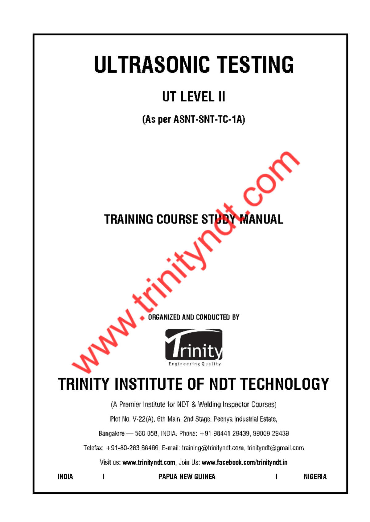 Ultrasonic Testing NDT test - ULTRASONIC TESTING UT LEVEL II (As per ...