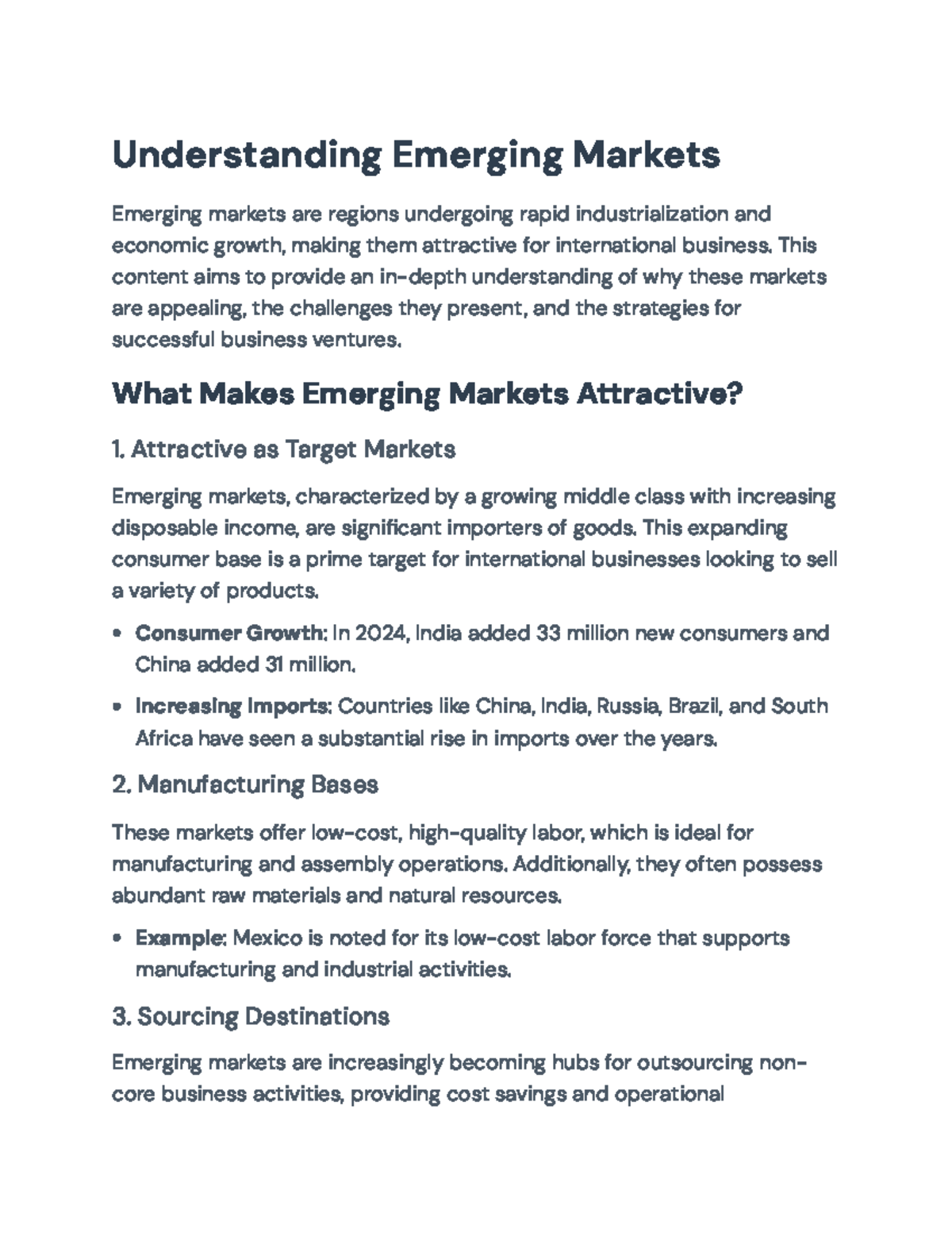 Emerging Markets: Opportunities, Challenges, and Business Strategies ...