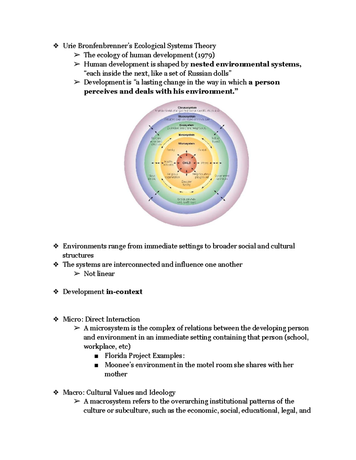 Lecture Notes 2: Urie Ecological Systems Theory Overview - Studocu