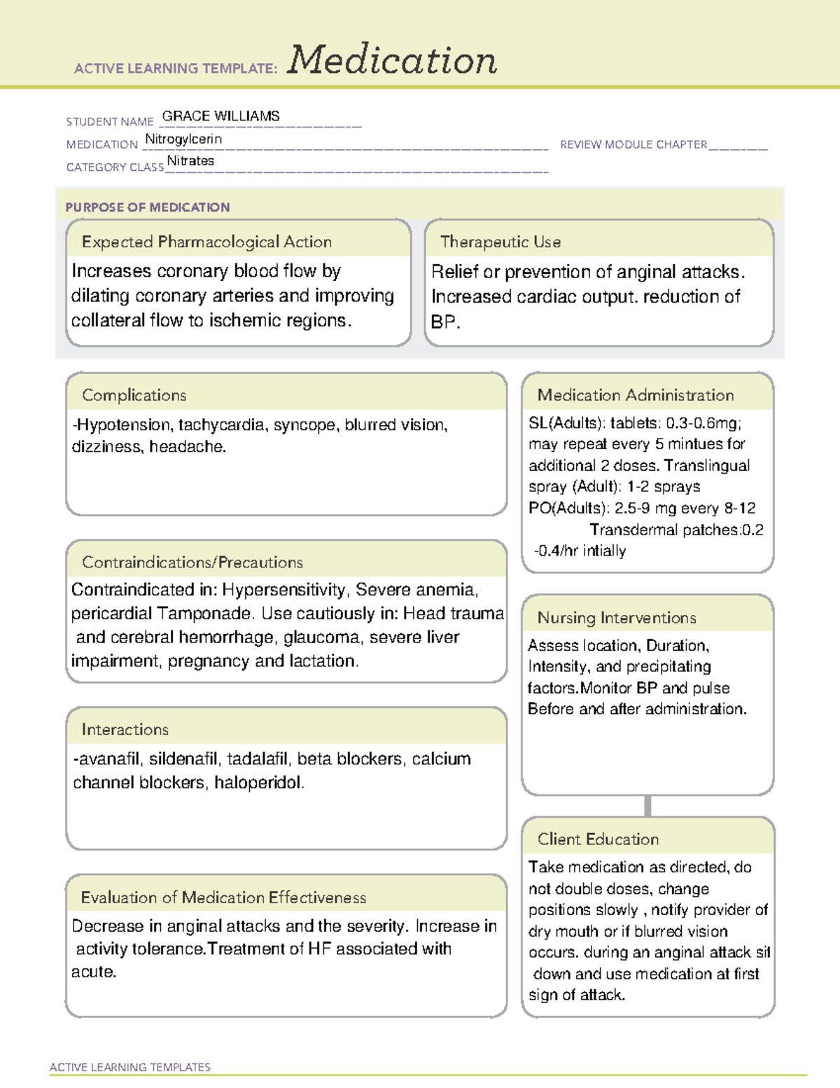 ATI Medication Active Learning Template-1 - ACTIVE LEARNING TEMPLATES ...
