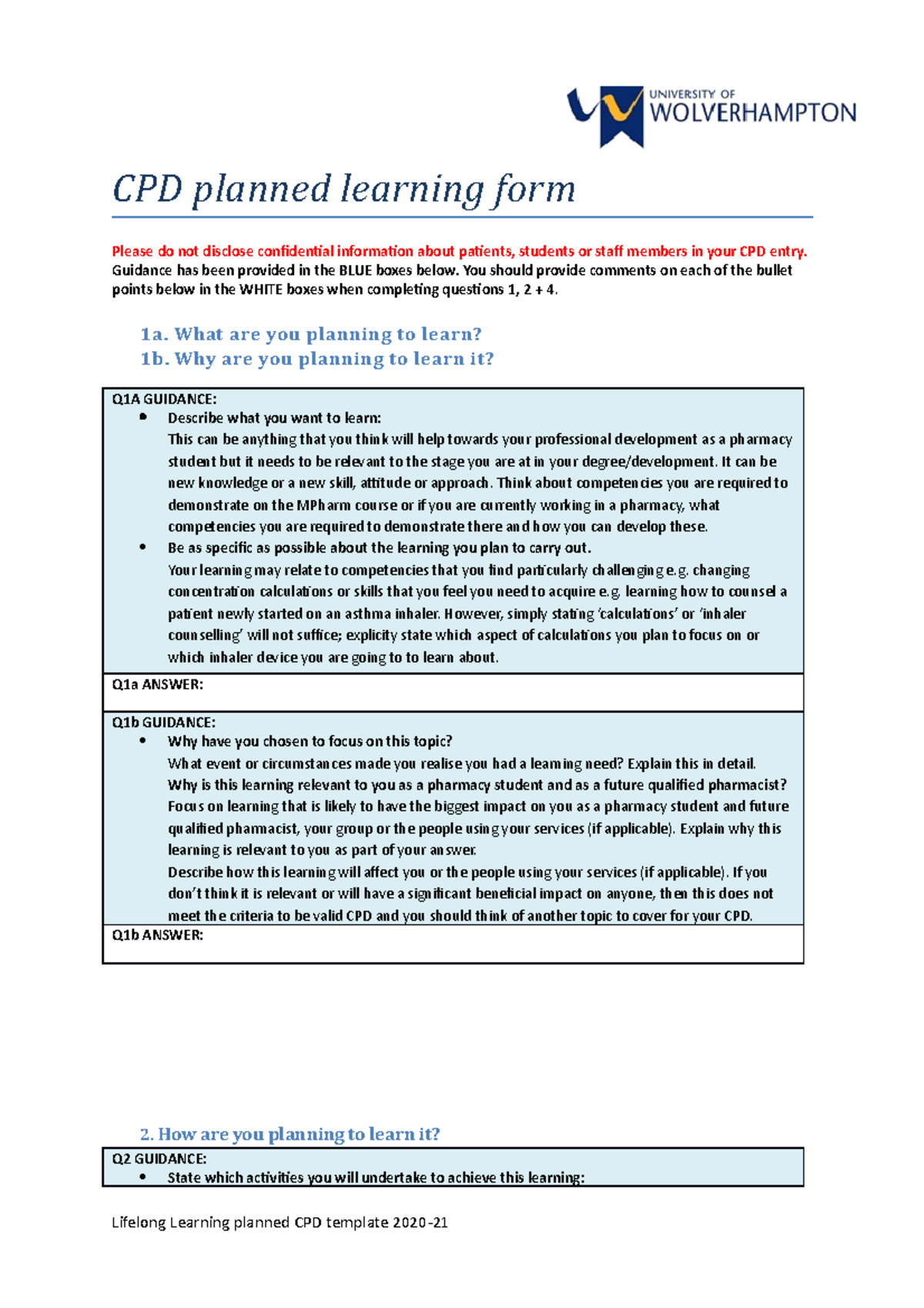 CPD Planned Learning form v2 (3)-1 - CPD planned learning form Please ...