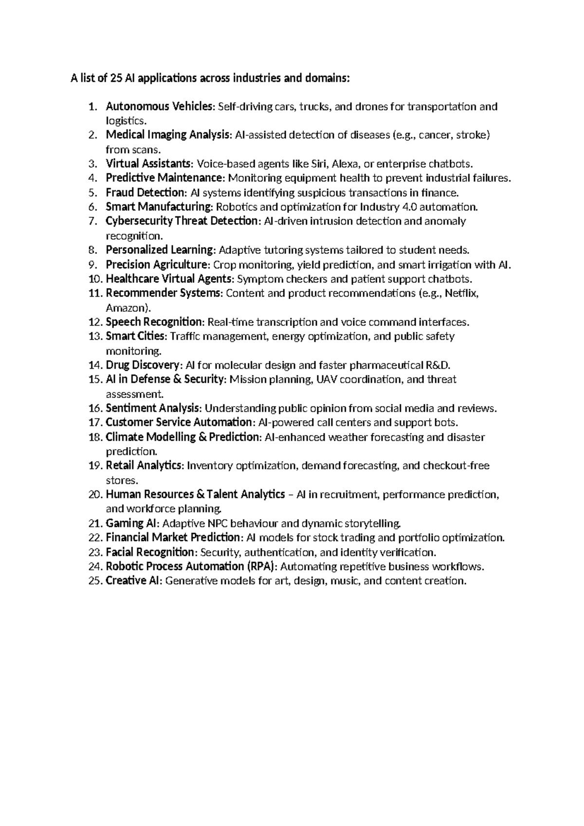 AI Applications Across Industries: 25 Key Use Cases - Studocu