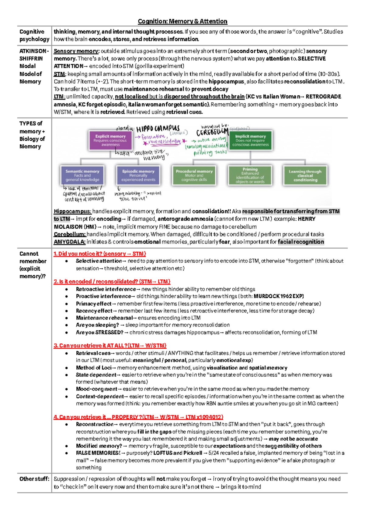 Intro to psych- cognition and memory - Cognition: Memory & Attention ...