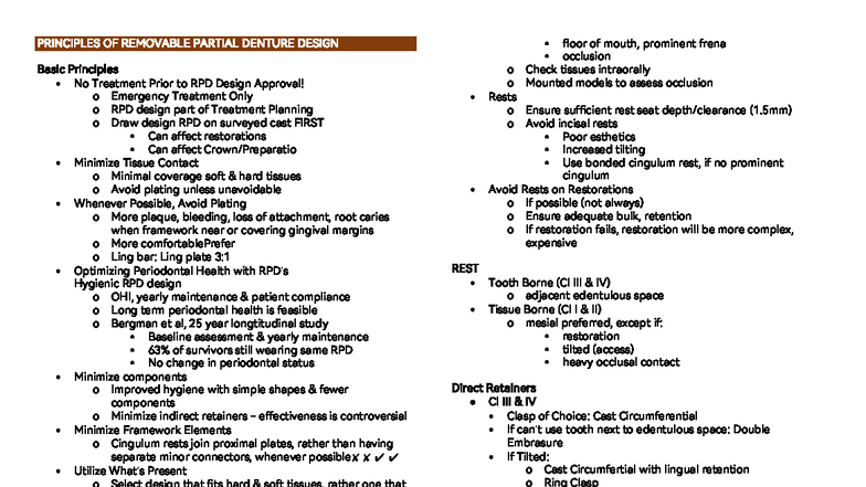 Principles of Removable Partial Denture Design (RPD) - Key Guidelines ...