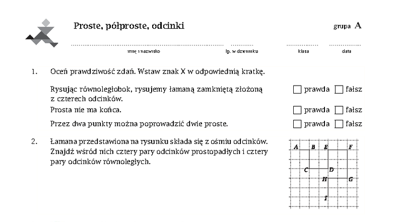 Proste, półproste, odcinki - Grupa A, B, D - Zadania i Oceny - Studocu