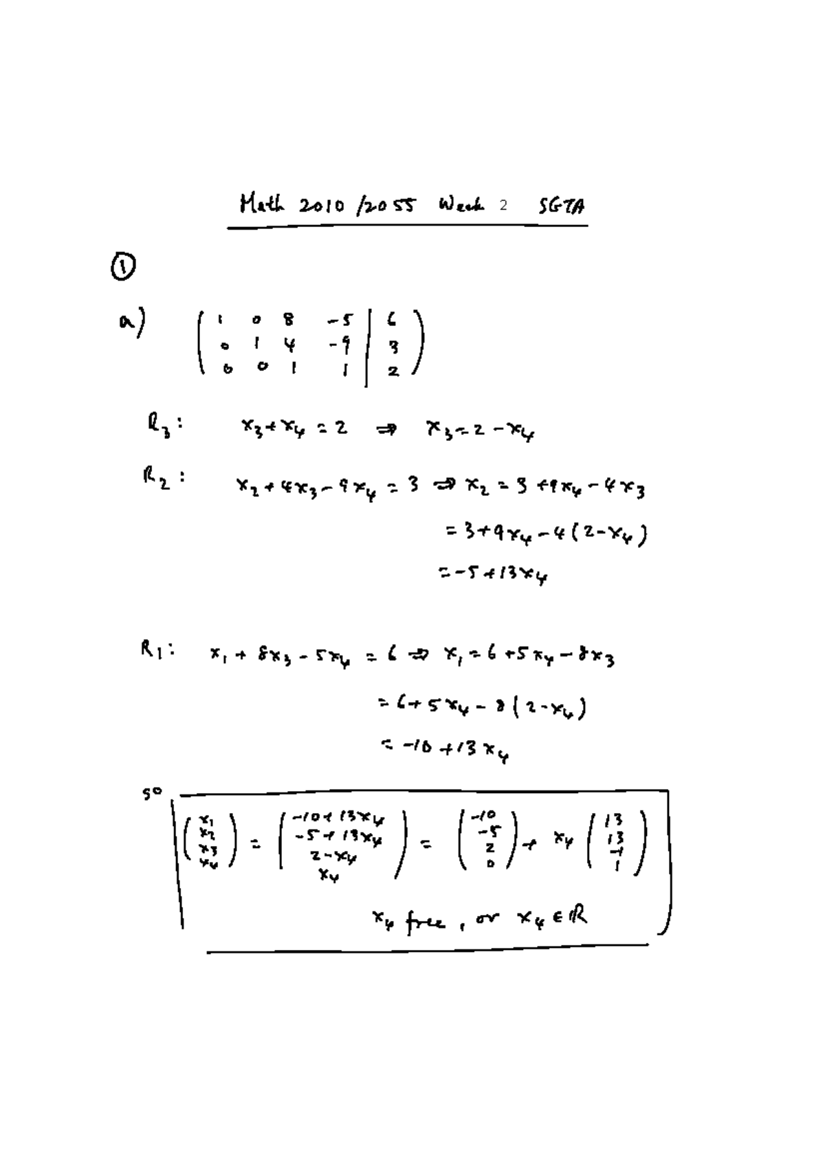 Week 2 SGTA Solutions for M A 0 2 2055 - Studocu