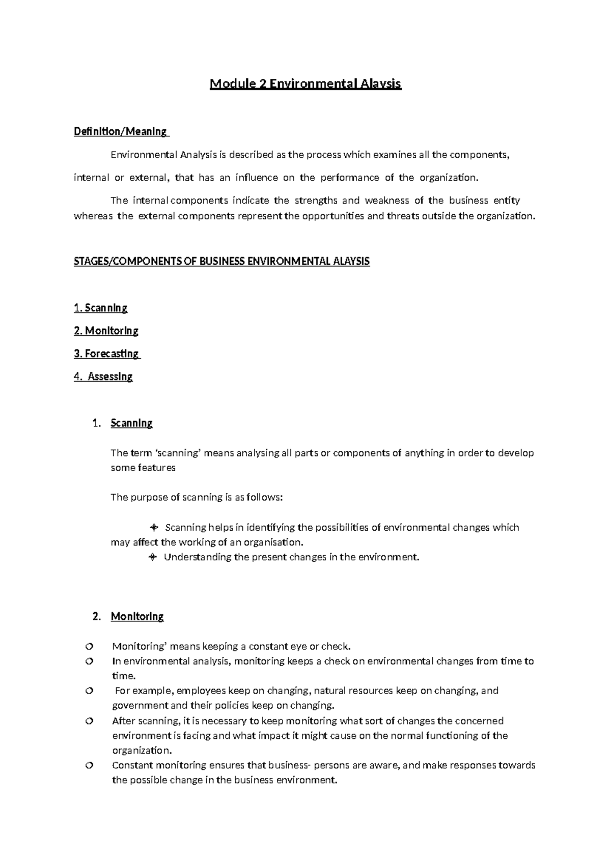 Unit 2: Comprehensive Environmental Analysis and Strategic Approaches ...