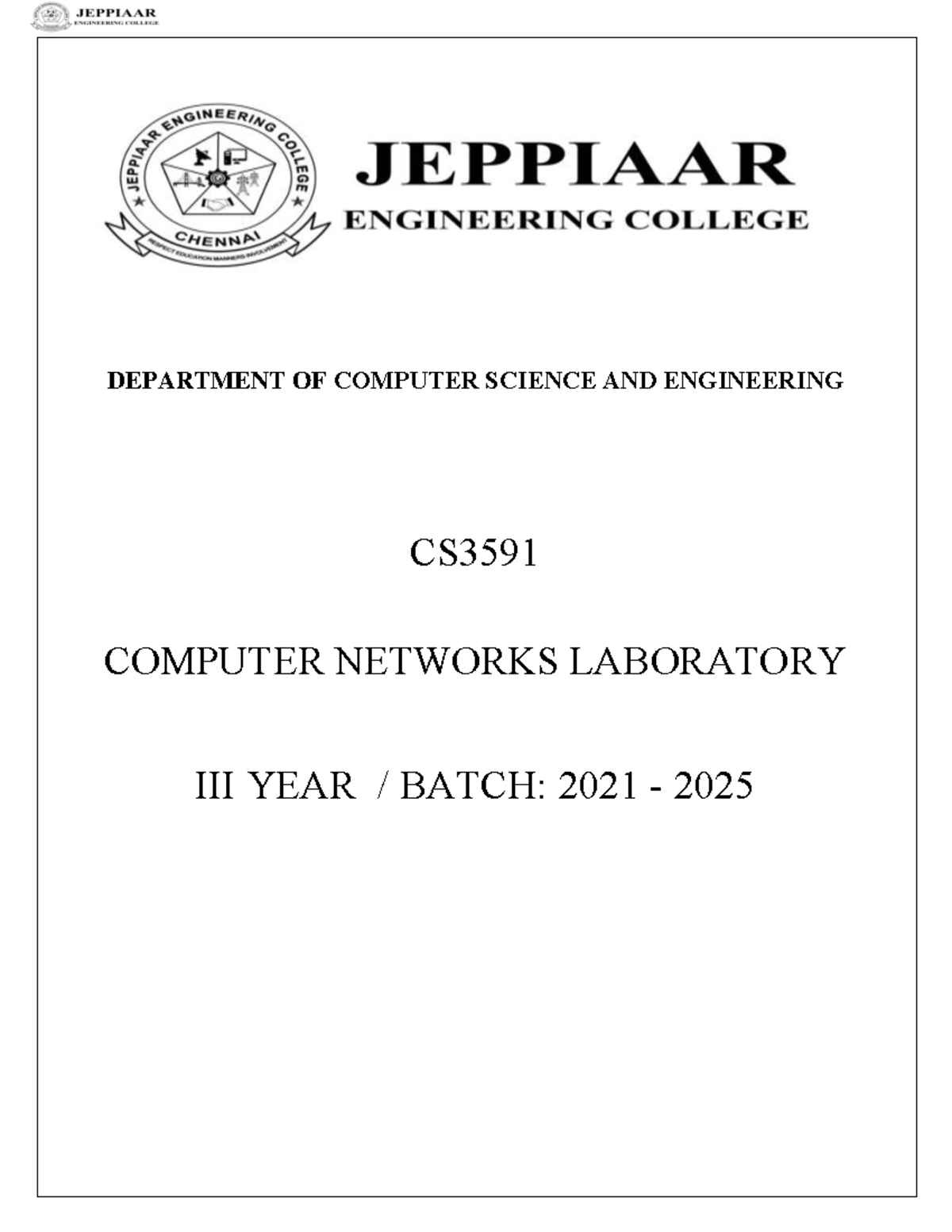 Cs3591 Computer Networks Lab Manual Practical Exercises And Commands