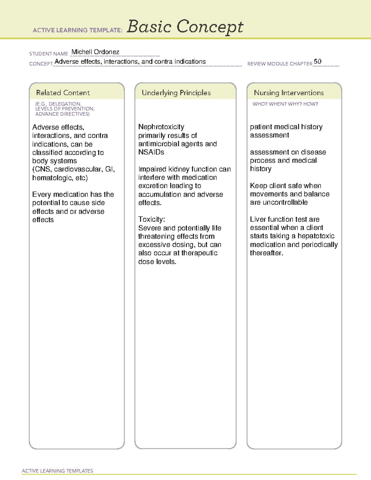 Basic Concepts in Nursing: ATI Active Learning Template - Studocu