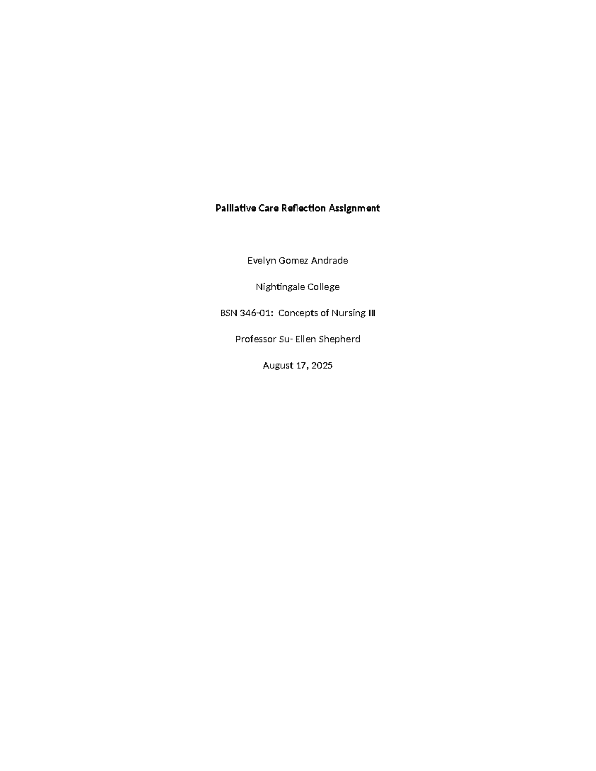 Palliative Care Reflection Assignment: Insights from Video Learning ...