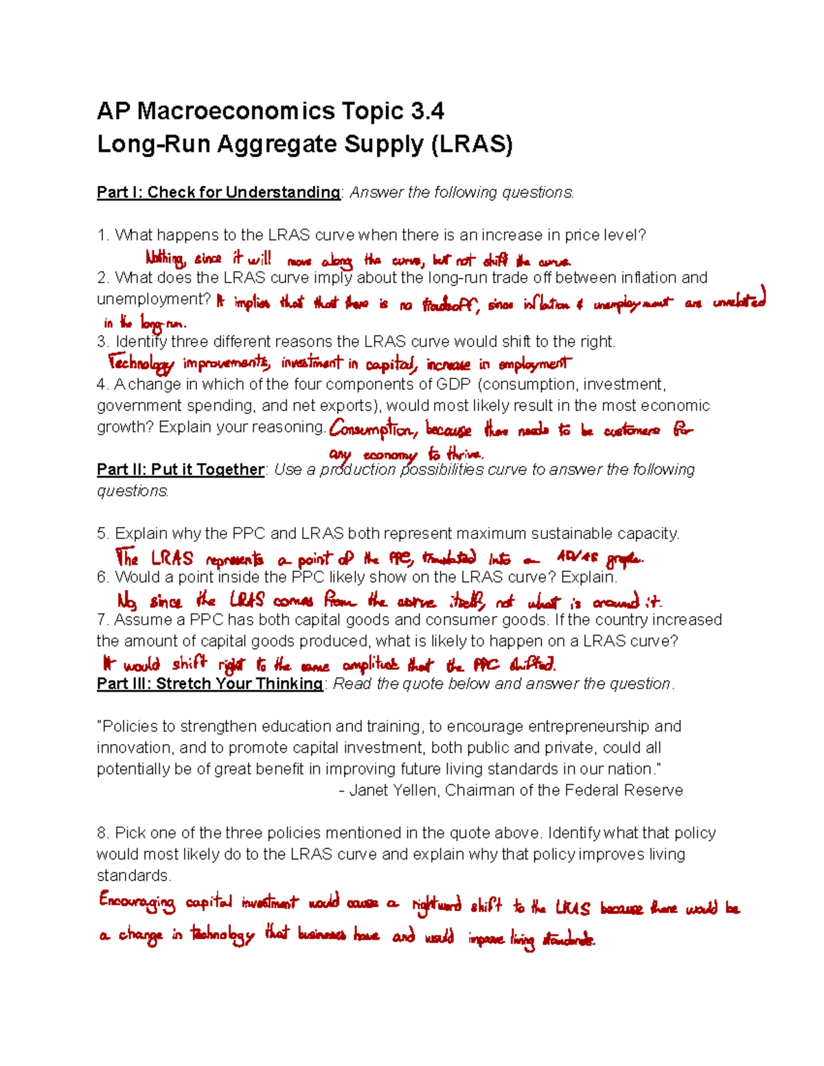 AP Macroeconomics about economics - AP Macroeconomics Topic 3. Long-Run ...
