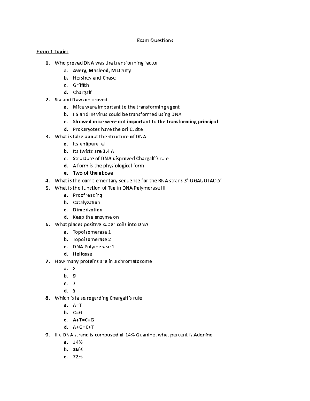 Genetics Final Exam Practice Questions (BIO101) - Studocu
