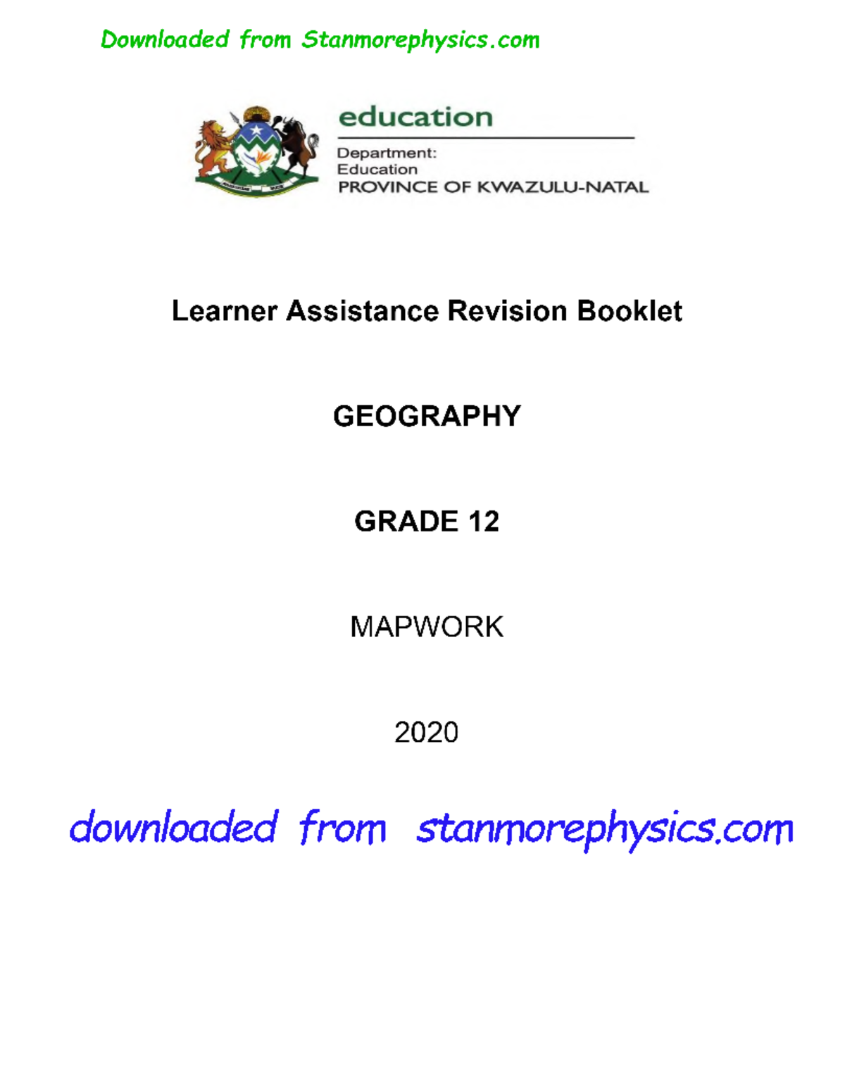Grade 12 Geography Mapwork Revision Guide 2020: Essential Skills and ...