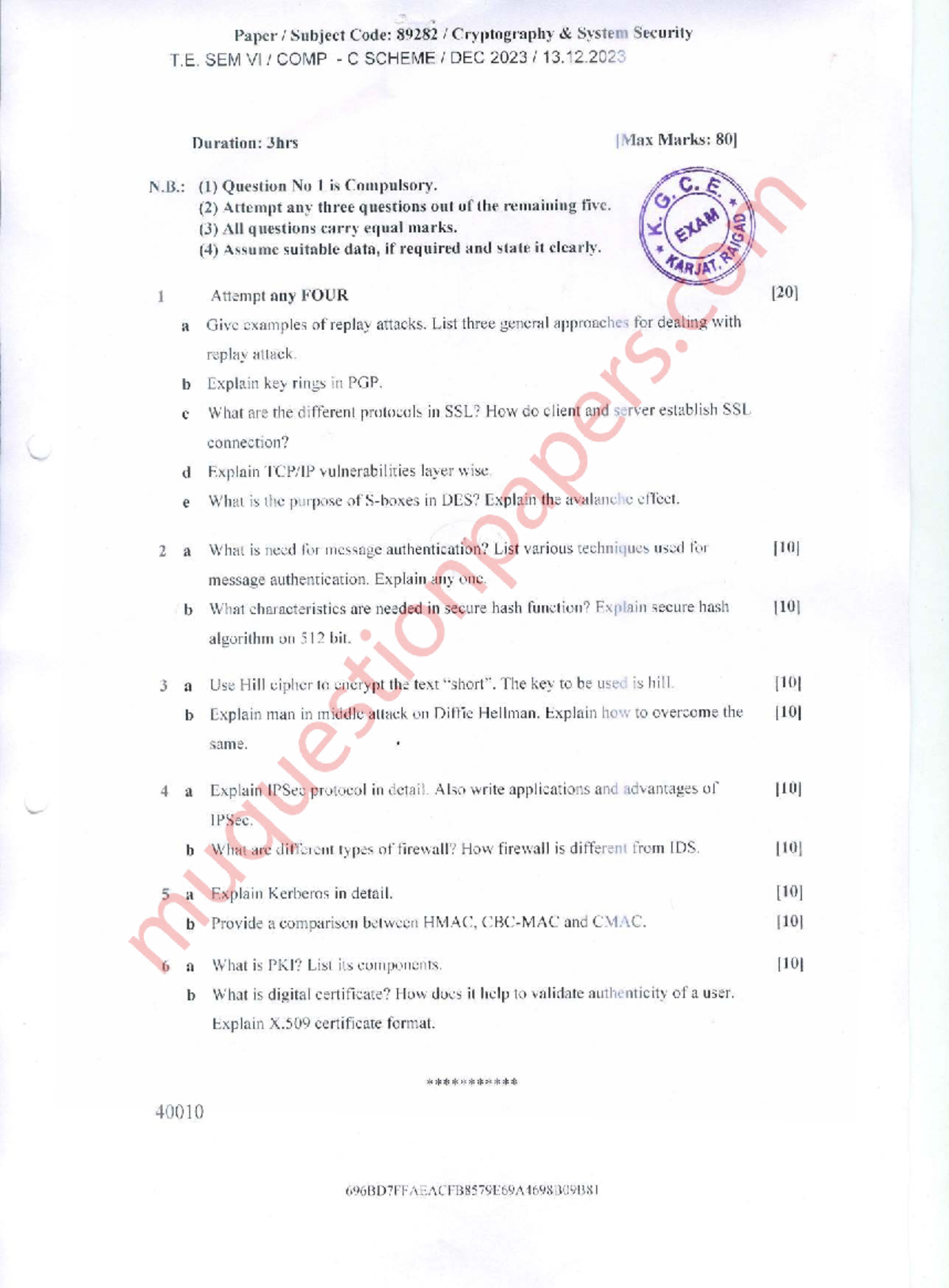 Question Papers Compilation for Exam Preparation - Studocu