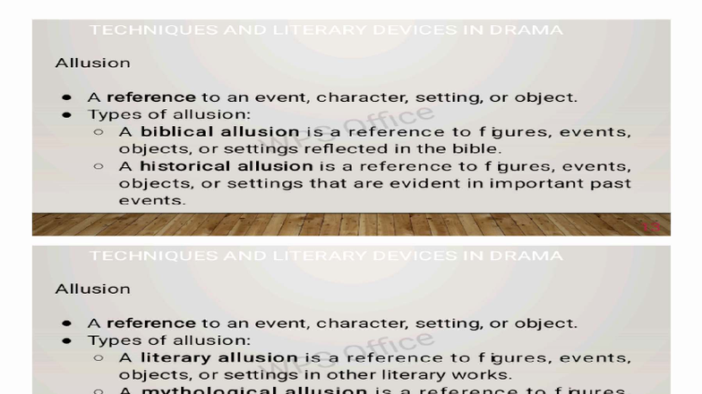 TECHNIQUES AND LITERARY DEVICES IN DRAMA: A Comprehensive Guide - Studocu