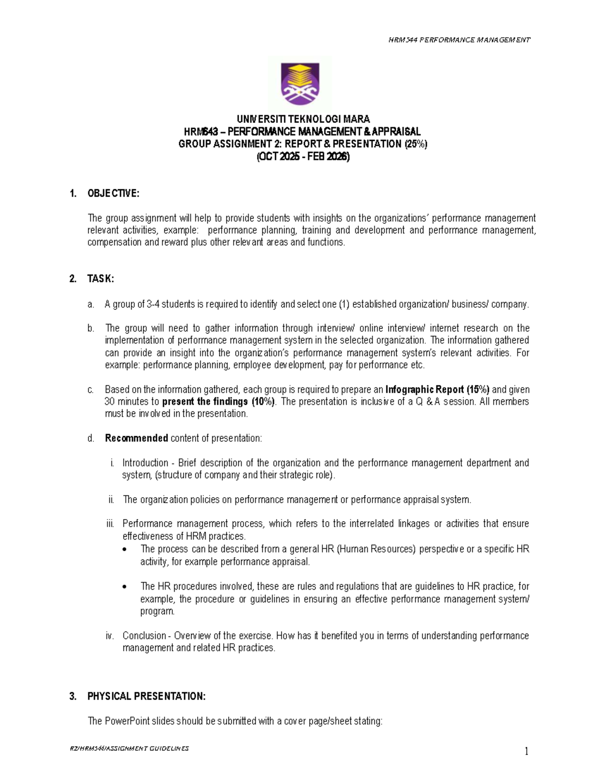 HRM544 & HRM643 Performance Management Group Assignment Report (2025 ...