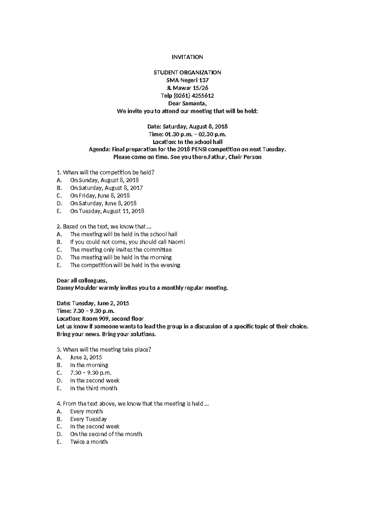 10 YK - Invitation to Student Organization Meeting and Events - Studocu