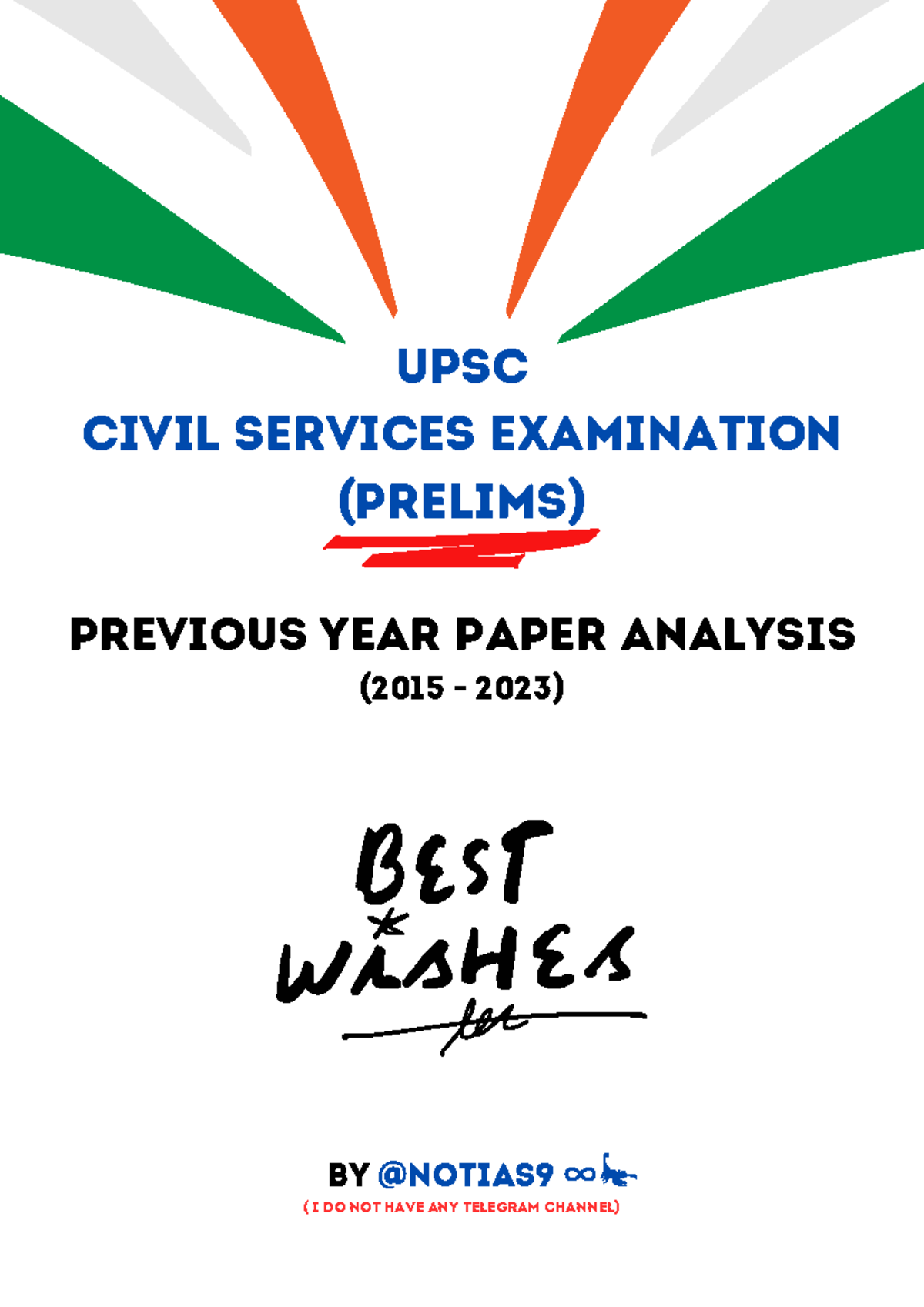 UPSC Prelims PYQ Analysis 2015-2023 by NotIAS9 Teamkjs - Studocu