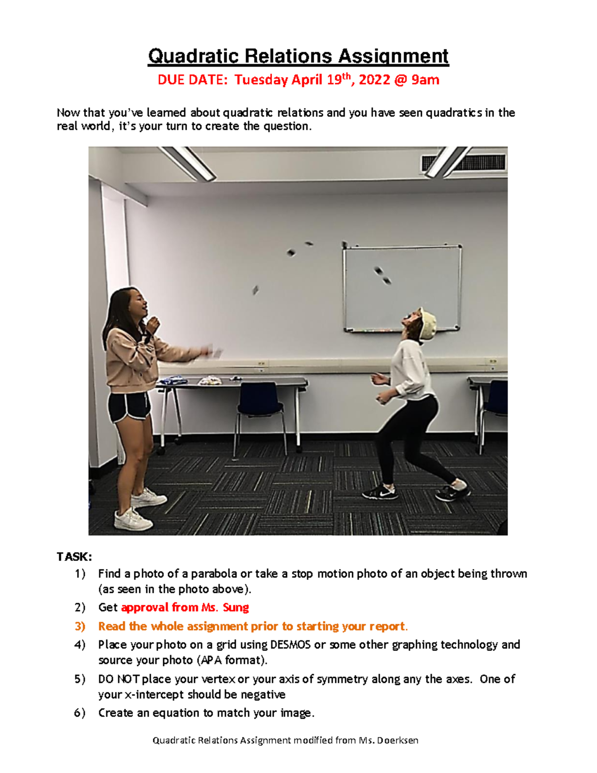 Quadratics III Assignment - Exploring Real-World Parabolic Relations ...