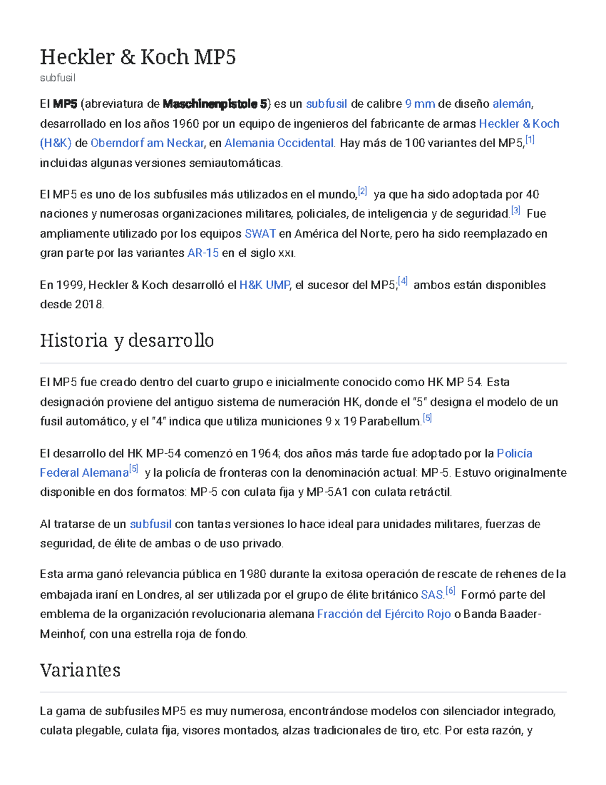 Heckler & Koch MP5 - Wikipedia, la enciclopedia libre - Heckler & Koch ...