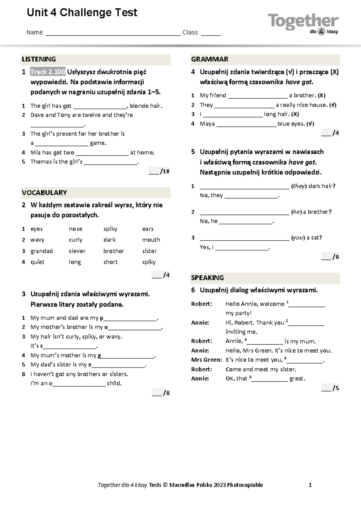 Hello Explorer 3 Test 3 - Unit 3: Jobs and Animals Activities - Studocu