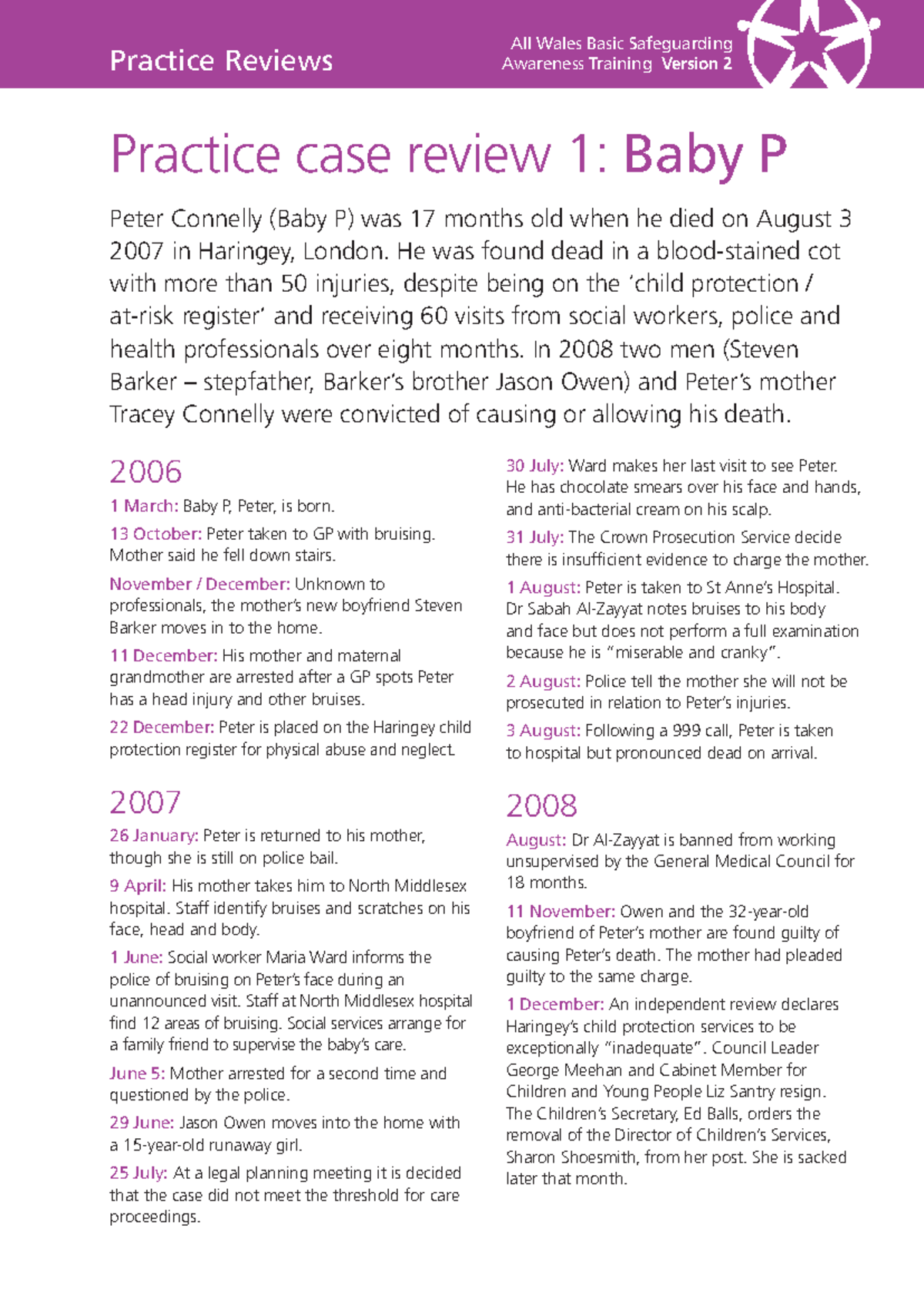 Baby P Case Study Analysis - Unit 2 Insights and Findings - Studocu