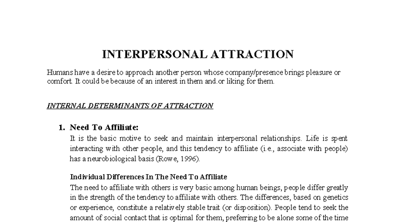 Attraction in Social Psychology: Understanding Interpersonal Dynamics ...
