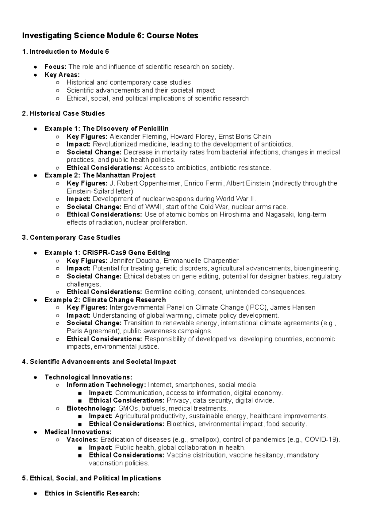 Investigating Science Module 6 Course Notes - Introduction to Module 6 ...