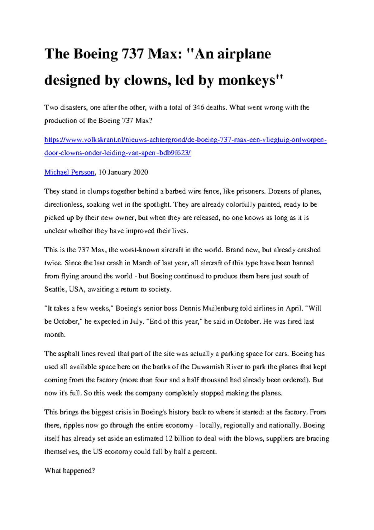 Boeing 737 Max: Analyzing the Disasters and Production Failures ...