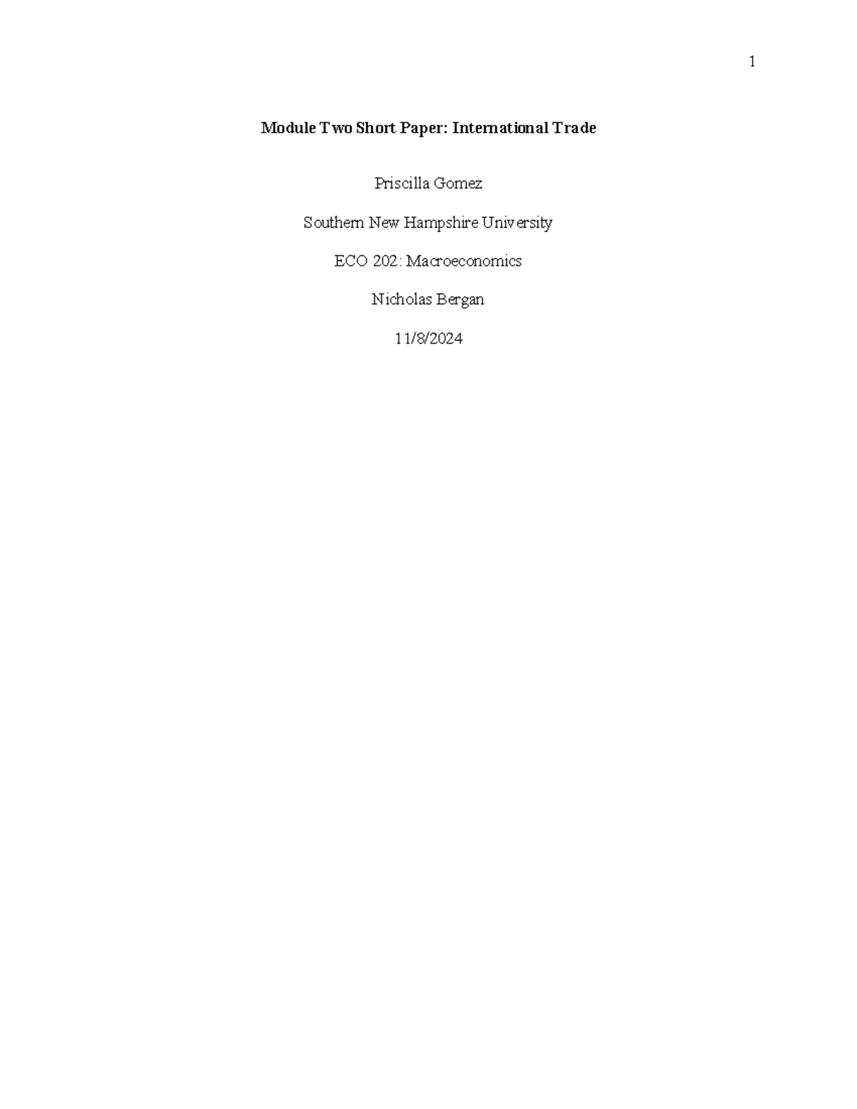 ECO 202 Short Paper: Analyzing FTAs and International Trade Dynamics ...