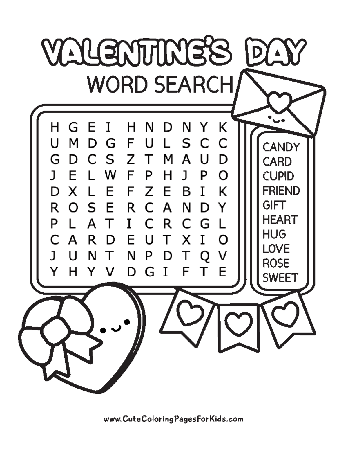 Valentines Day Word Search small - Historia del arte y la cultura ...