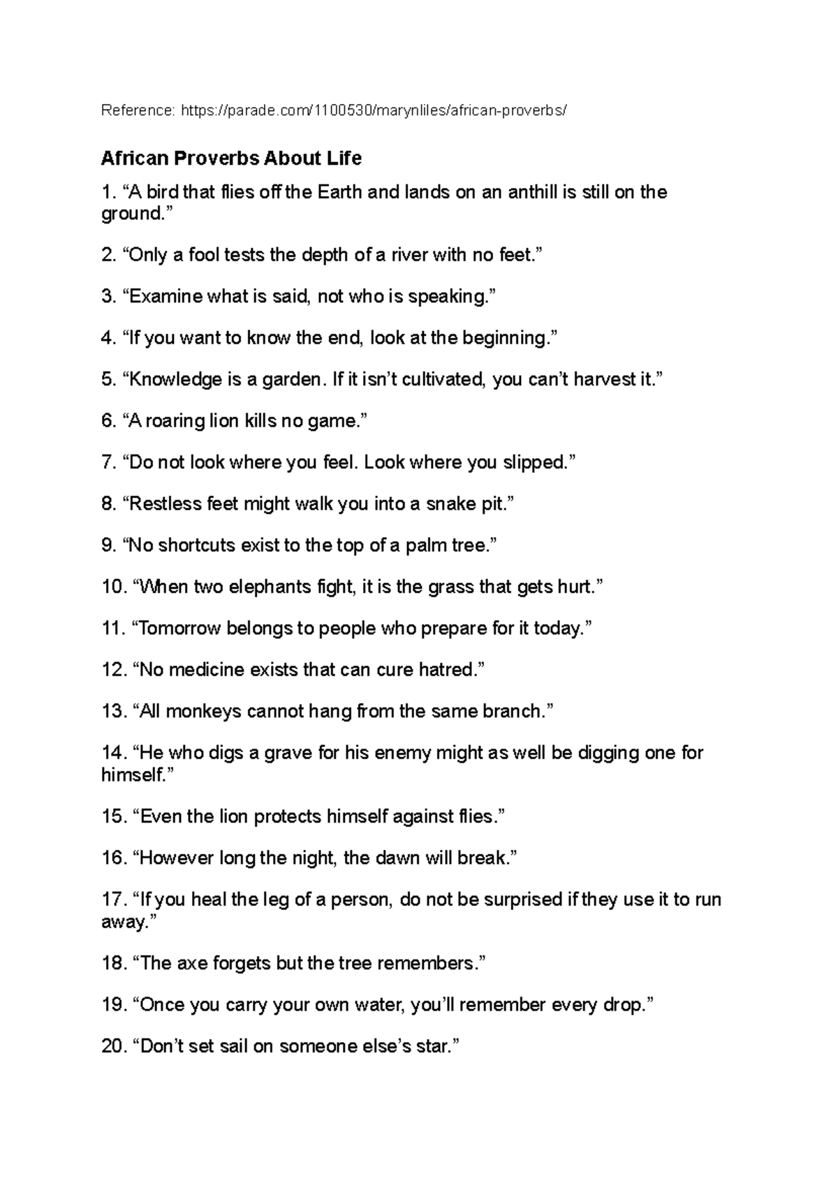 African-Proverbs - It's talks more about African proverbs - Reference ...