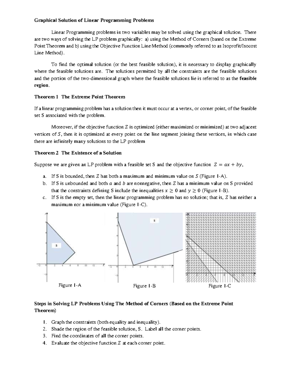 Module 3 Part 2: Graphical Solutions for LP Problems Handout - Studocu
