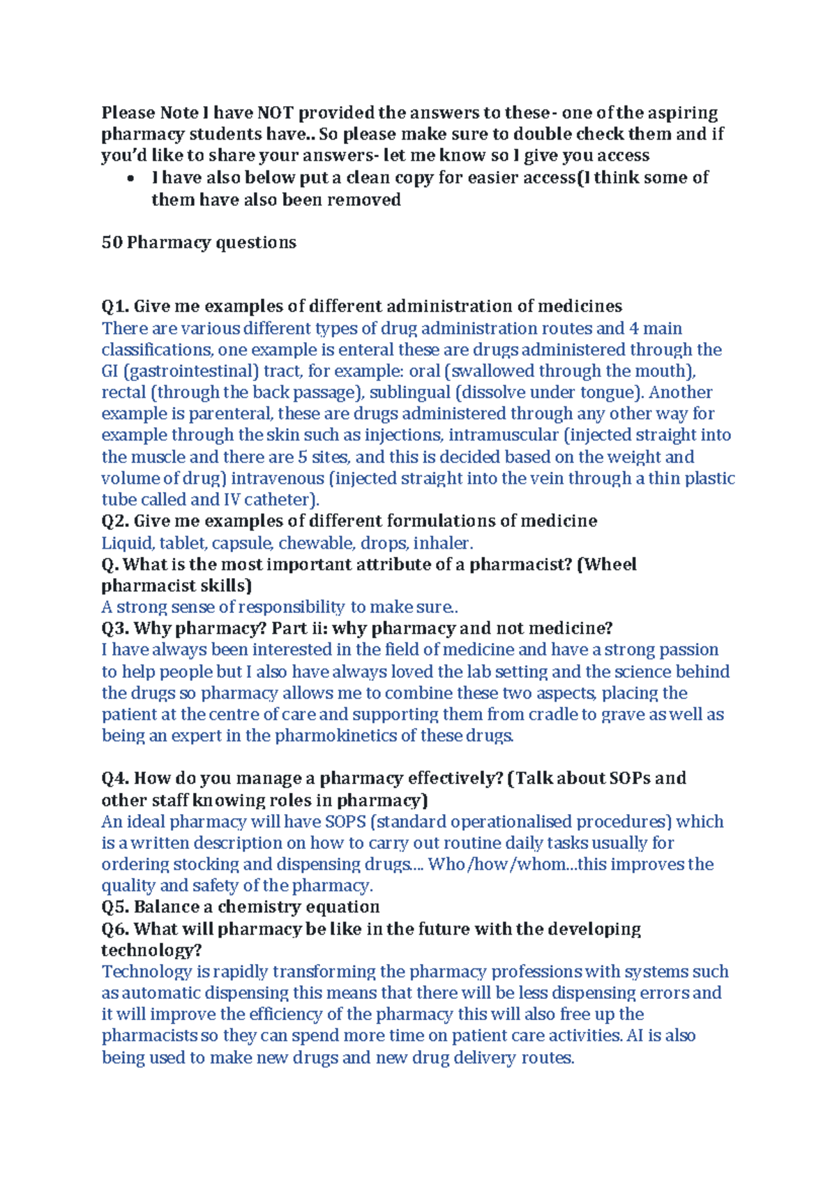 50 Pharmacy Questions for Aspiring Students: Insights and Reflections ...